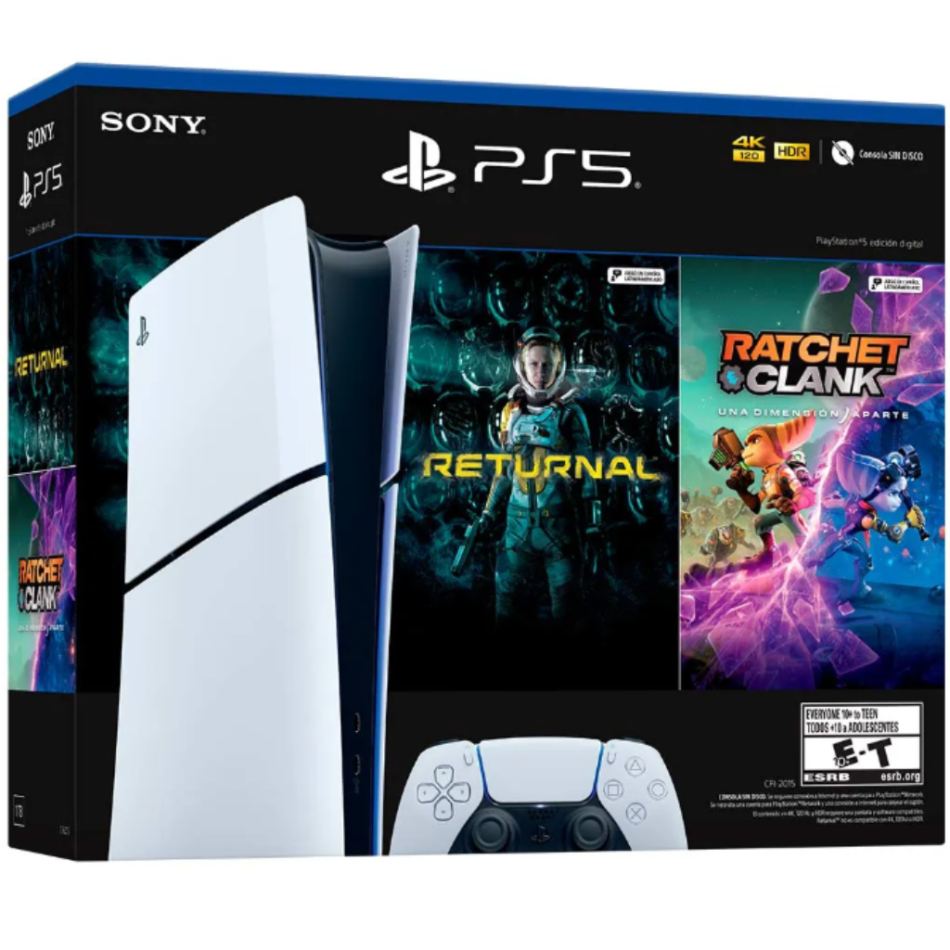 PS5 Slim Digital Bundle Ratchet Clank Rift Apart Y Returnal - CabShop